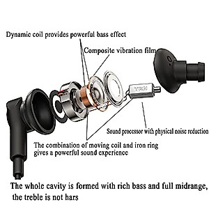 Wired Earbuds [Four Speakers Dual Drive] Ear-Hook in-Ear Headphones with Microphone, high-Fidelity Heavy bass Noise Isolation 3.5mm Jack Earbud bass Boost,Sports Earphones,Memory pad