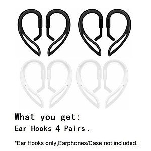 4 Pairs Ear Hooks Compatible with AirPods 3rd Generation [Multi-Dimensional Adjustable] Accessories Compatible with AirPods Pro AirPods 3 2 1 Gen(Transparent/Black)