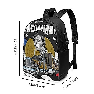 Smokey and Movie The Funny Bandit Laptop Backpack Large Travel Backpacks for Women Men Computer Backpack with USB Charging Port Casual Daypack Bookbag Stylish Travel Bags Laptop Bag for Office