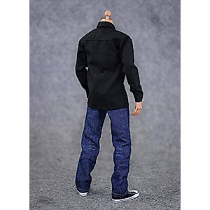 HiPlay 1/6 Scale Male Figure Doll Clothes, Handmade Full Suit, Shirt + Pants + Belt Outfit for 12" Male Action Figure CM003（A）