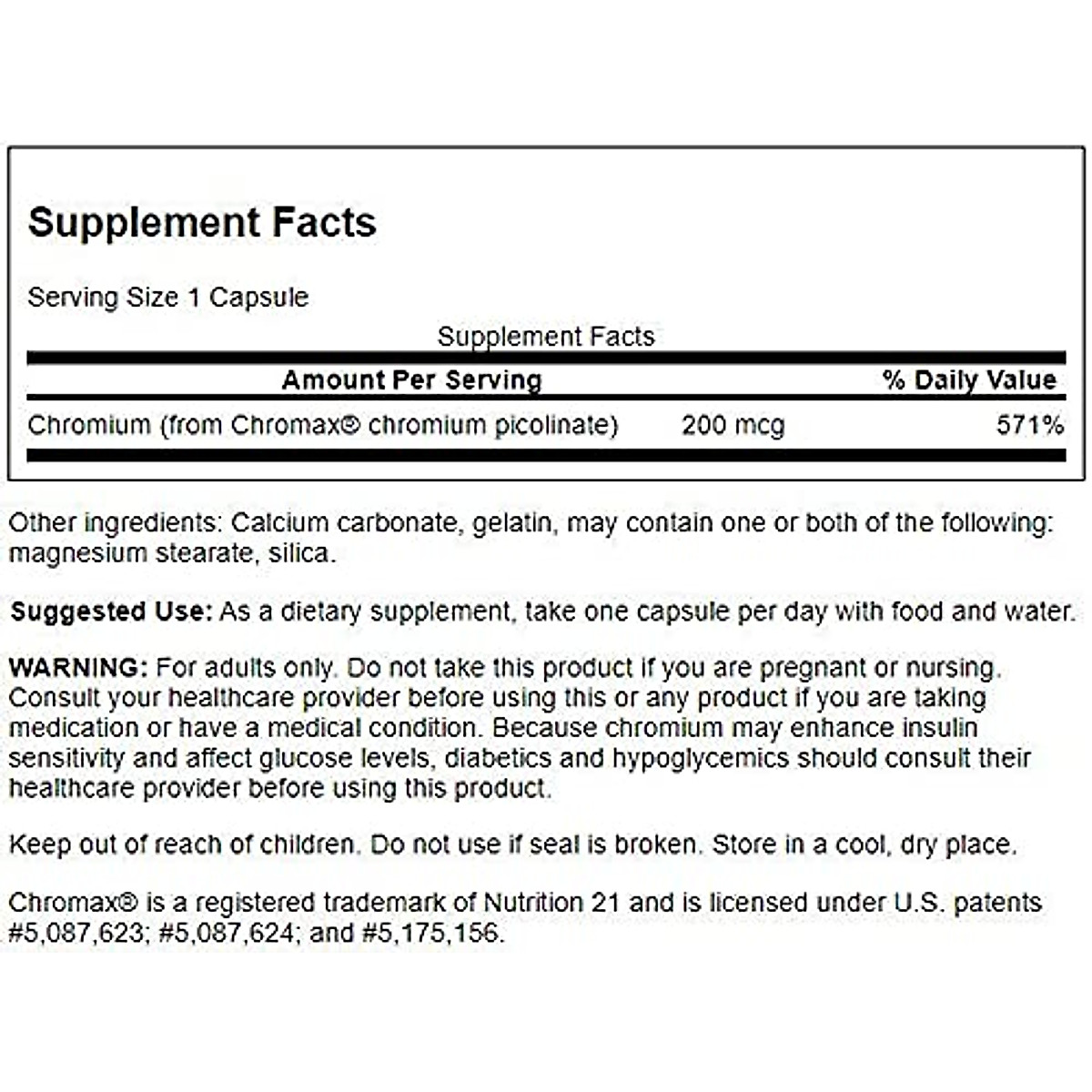 Swanson Chromium Picolinate 200 mcg 60 Capsules (2 Pack)