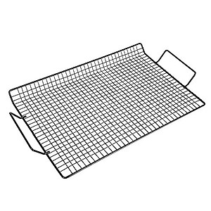 Barbecue Net, Portable Handle Iron Non-Stick BBQ Rack Barbecue Wire Mesh Grill Net for Family Gatherings, Garden Parties, picnics and Camping.