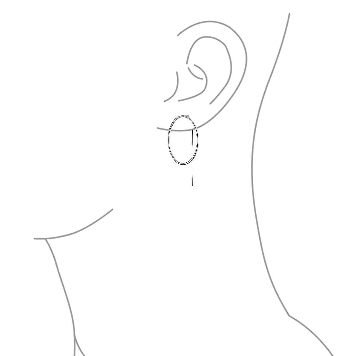 Delicate Minimalist Geometric Thin Round Open Circle Modern Hoop Threader Earrings For Women For Teen .925 Sterling Silver