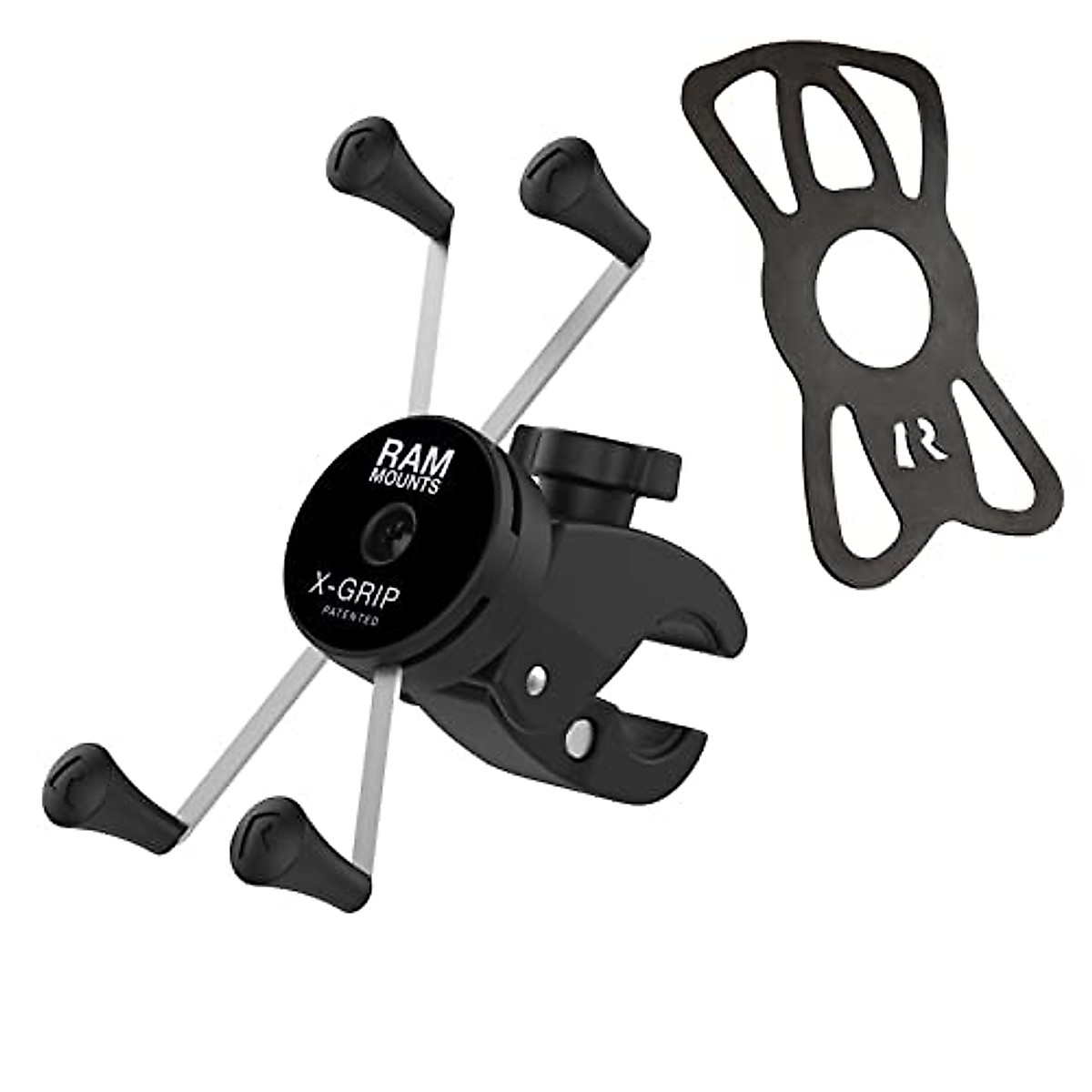 RAM MOUNTS X-Grip Large Phone Mount with Low-Profile RAM Tough-Claw RAM-HOL-UN10-400-2U for Rails 0.625" to 1.5" in Diameter