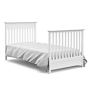 Storkcraft Petal 4-in-1 Convertible Mini Crib (White) – GREENGUARD Gold Certified, Converts to Daybed and Twin-Size Bed, Includes Bonus 2.75-inch Mini Crib Mattress, Mini Crib with Mattress Included