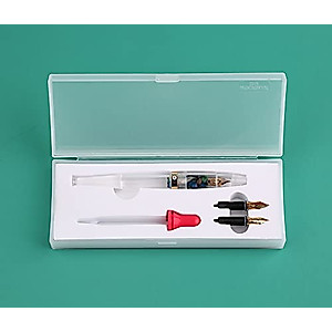 Lanxivi Majohn S5 Fountain Pen Extra Fine Nib +Two Additional Nibs (Wide and Bent) Clear Transparent Acrylic Eyedropper Filling