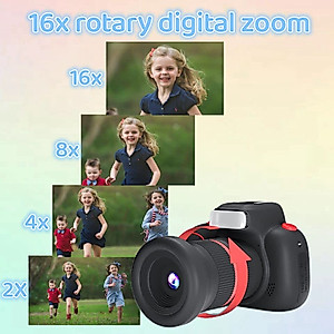 COSMER Kids DSLR Camera,Digital Video Camera for Kids with Rotable Zoom Lens,Best Christmas Birthday Gifts for 4 5 6 7 8 9 10 11Years Old Boys Girls,with 64G SD Card