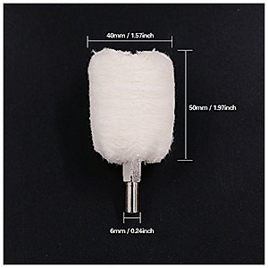 Swpeet 4 Pcs White Cotton Polishing Buff Wheel Set for Polishing Tools, Polishing Pad Wheel Set Perfect for Manifold, Aluminum, Stainless Steel and Chrome (Cone/Column/Mushroom/T-Shaped)