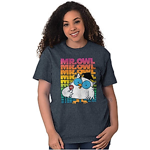 Mr Owl Vintage Retro Tootsie Pops Graphic T Shirt Men or Women Heather Navy