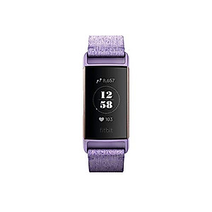 Fitbit Charge 3 SE Fitness Activity Tracker, Lavender Woven, One Size (S & L Bands Included) (Renewed)