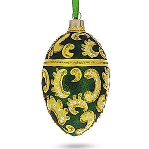 1891 Memory of Azov Royal Glass Egg Ornament 4 Inches