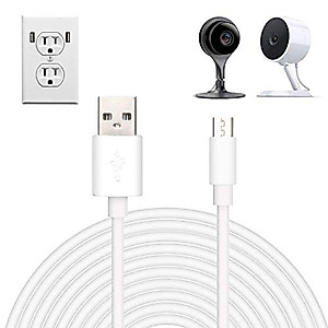 Brada 2Pack 25ft Micro USB Power Cord,Micro USB to USB Charging Cable,DC Power Adapter USB Extension Cable,Extension Power Cable for CCTV Security Camera,Indoor Wireless IP Camera,Standalone DVR