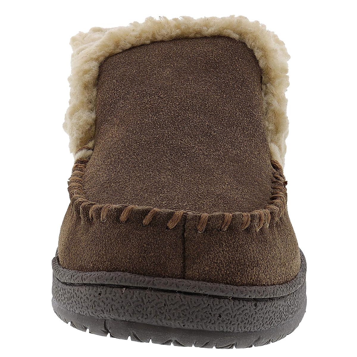 Clarks Sage Suede Moccasin Faux Fur Lining Indoor Outdoor Bootie Slippers (Sage Suede, 12)