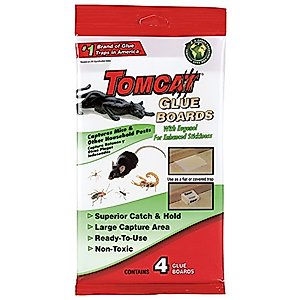Tomcat Glue Boards (Captures Mice and Other Household Pests, Eugenol Formula, 4-Pack)