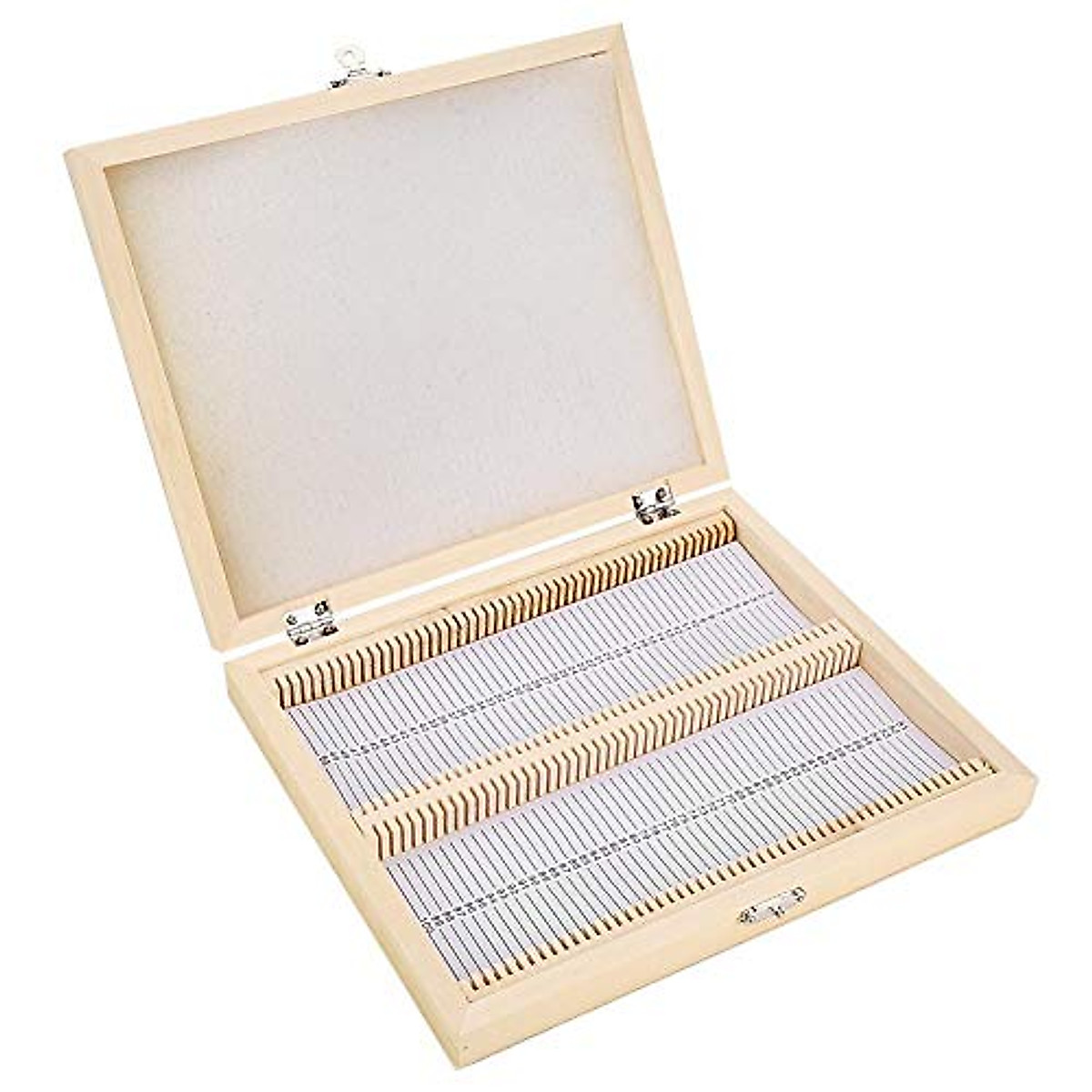 Wooden Box with Lock Storage Glass Slide Storage for Lab Glass Prepared Microscope Slides Storing Tool 22.8x18.8x3.5cm / 9x7.4x1.4in for Educational Use