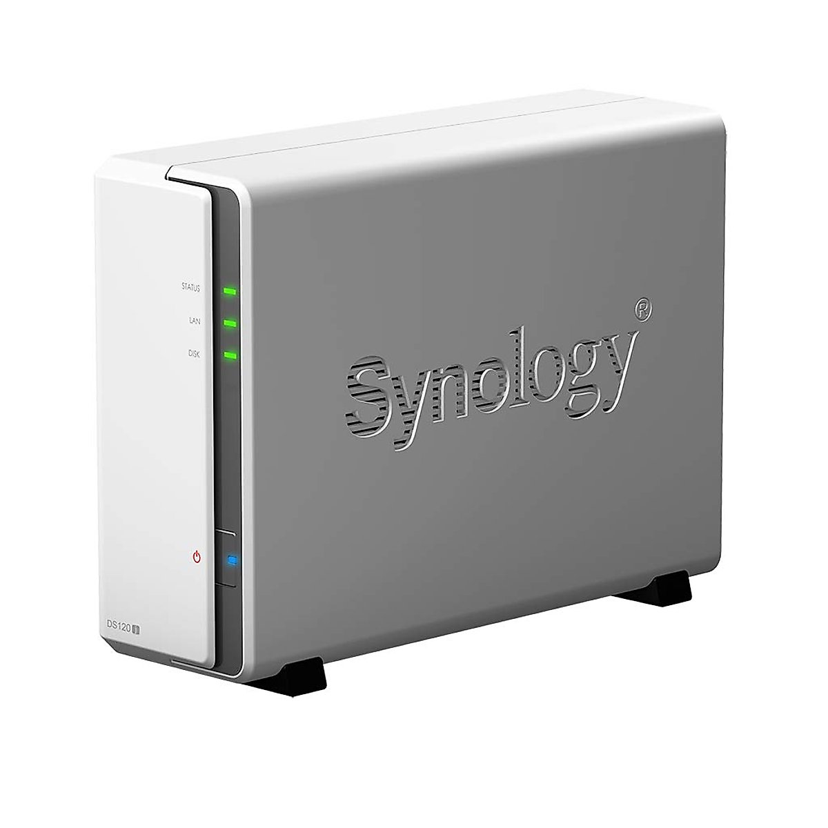 Synology DiskStation DS120j Mini Desktop NAS Server, Marvell Armada 3700 88F3720, 512MB DDR3L, 8TB SATA, Synology DSM Software