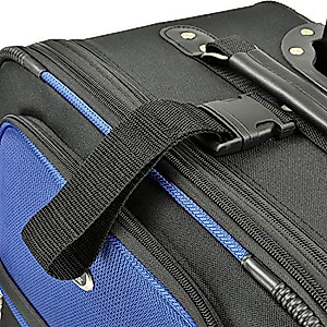 U.S. Traveler New Yorker Lightweight Softside Expandable Travel Rolling Luggage, Blue, 4-Piece Set (15/21/25/29)