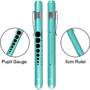 AOICRIE Diagnostic Medical Penlight, Mini Reusable LED Penlight Flashlight Pen Torch, Torch Doctor Nurse Emergency Pen Light with Pupil Gauge and Ruler