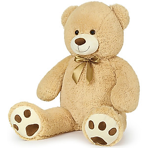 MaoGoLan Big Tan Large Teddy Bear 39 Inch Life Size Jumbo Stuffed Animals Stuffed Bear for Girlfriend Kids