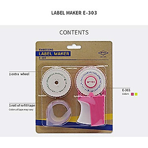 MoTEX Embossing Label Maker, Label Writer -E-303 (Pink)