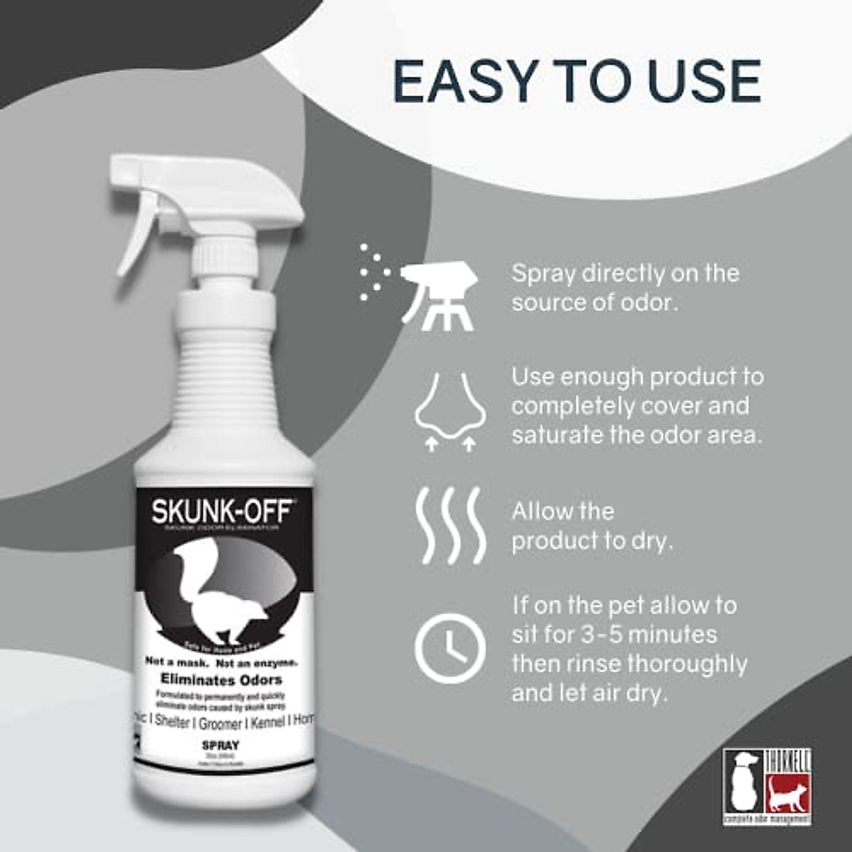 Skunk Off Skunk Odor Eliminator Pet Spray (32oz) - Ready To Use Skunk Odor Remover For Dogs, Cats, Home, Carpet, Car, Clothes & More – Skunk Spray w/ Non-Enzymatic Formula Safe For Pets & People