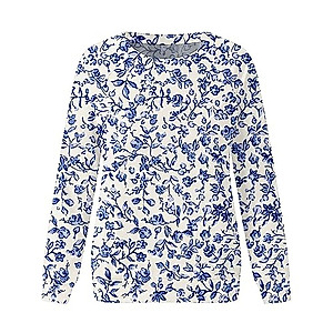 Long Sleeve Blouses for Women Printed Blouse Plus Size Fall Tops Plus Size Tops for Women Long Sleeve Long Sleeve Tee Shirts for Women Womens Tops Plus Size Fall Outfits for Women 2023