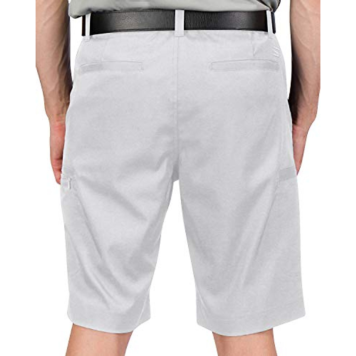 Cargo Golf Shorts for Men - Dry Fit, Large Pockets, Lightweight, Moisture Wicking, 4-Way Stretch Silver