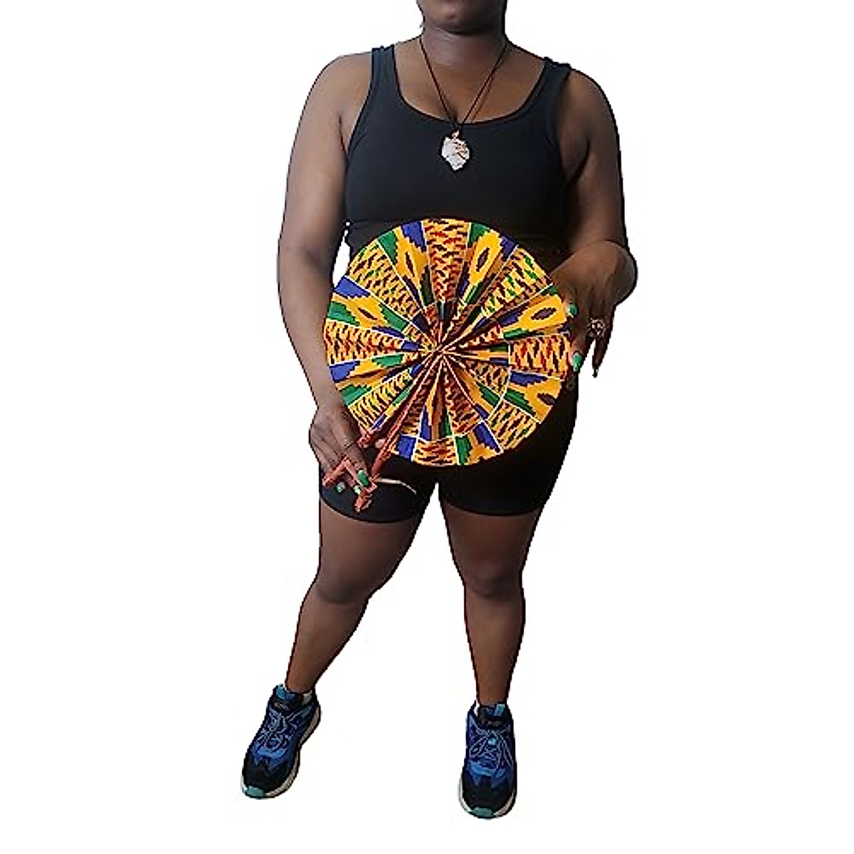 African Fabric Folding Fan/Church fan/Ankara fan/Leather fold fan/Wedding fan/Sport fan/Multicolor African fan/Pouch Included!