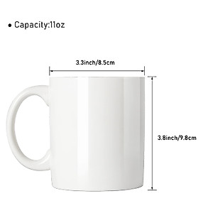 Coffee Mugs 11 oz Sublimation Blank Cups Sturdy Classic Mugs Ceramic White Tea Cups with Protective Packaging (White, 1)