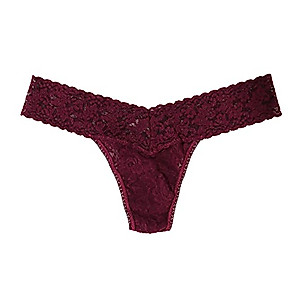 hanky panky Rolled Signature Lace Low Rise Thong (Dried Cherry,O/S)