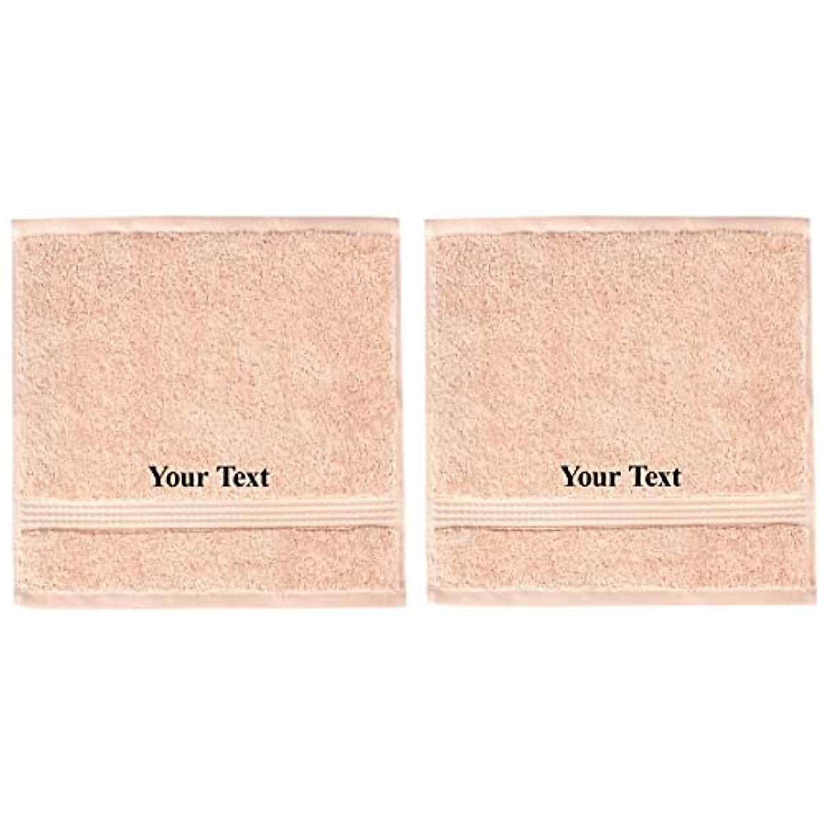 Maura Personalized Towels Super Soft, Highly Absorbent, Bathroom Towel Sets, 100% Cotton USA Monogrammed Gifts (Washcloths - Set of 2, Pearl Blush)
