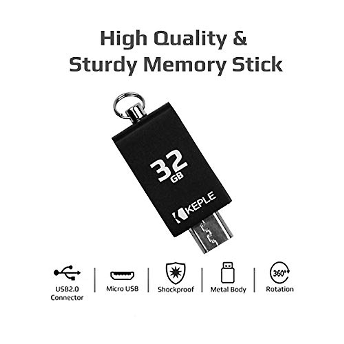 32GB USB Stick OTG to Micro USB 2 in 1 Pen Flash Drive Memory Stick 2.0 Compatible with Samsung Galaxy Tab S, S 8.4, S 10.5, S2 8.0, S2 9.7, A 7.0, A 8.0, A 9.7, A 10.1 | 32 GB Thumb Drive Dual Port