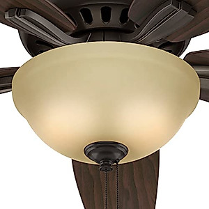 Hunter Fan Company, 53314, 52 inch Newsome Premier Bronze Low Profile Ceiling Fan with LED Light Kit and Pull Chain