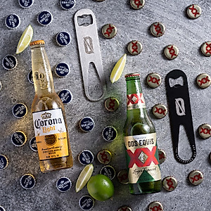 BAR NONE The Capstractor Key Pro | Bottle Cap Opener Bar Key Beer Speed Bartender Church Key, Stainless