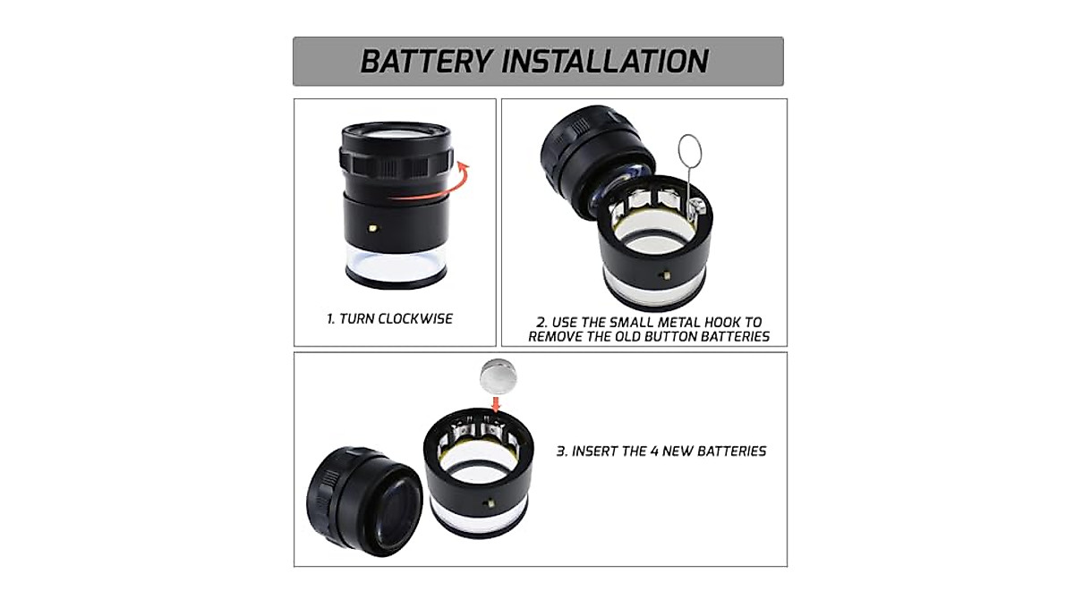 10X Scale Loupe Magnifier with LED Lights - DANOPLUS