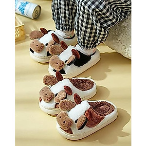 INNAPER Toddler Cow Slippers Kids Fuzzy Slippers Cute Animal Slippers, Toddler House Slippers Girls Kawaii Cow Cotton Slippers