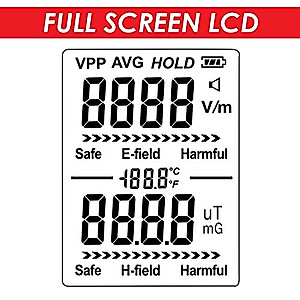 EMF Meter Digital Electromagnetic Field Radiation Detector with Sound Light Alarm Function, Rechargeable Handheld EMF Tester for Electric Magnetic Field Inspection, Home, Office and Ghost Hunting