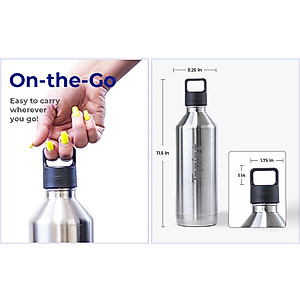 Tepist ThirtyO 30oz Stainless Steel Bottle Compatible with Sodastream Machines – Silver - Vacuum Sealed - Double Walled - Leak-Proof - Easy to Carry - Reusable Bottle