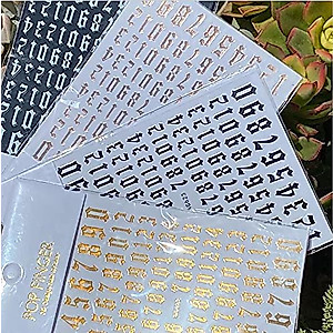 1 Sheet (Including 110 Digital) Sticker Arabic Numerals 0-9 Autohesion Foil Nail A3D Nail Decals 6 Colors N&K - (Color: NK130-1)