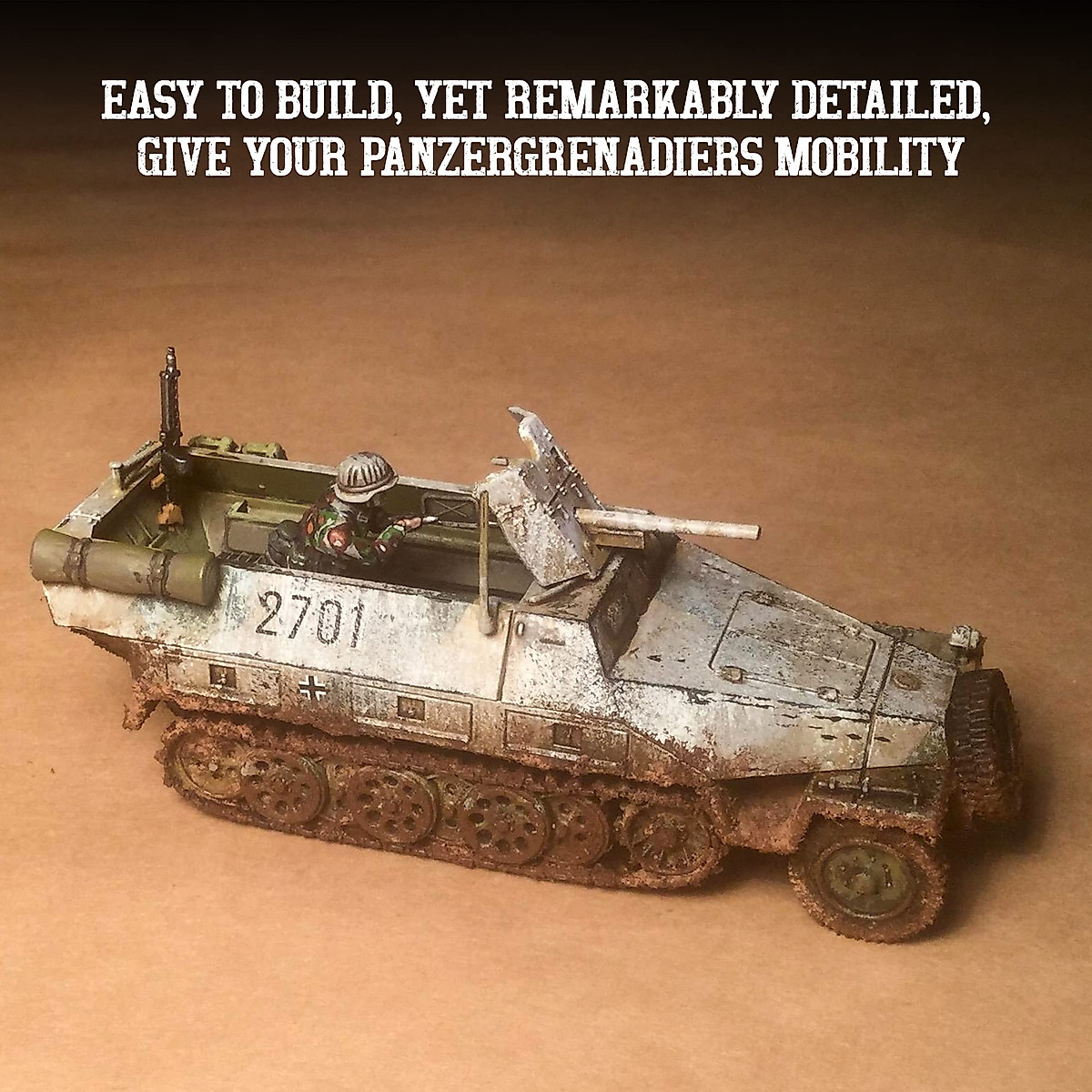 Wargames Delivered Bolt Action Tank War Sd.Kfz 251/1 Ausf D Hanomag, World War 2 Miniatures Game, 28mm Army Tank Model for Miniature Wargaming by Warlord Games