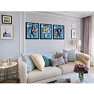 Football Superstar Poster,Lionel Messi,Neymar,Mbappe,Haaland Man City Art Print Poster,Sports Celebrity Poster,for Living Room Bedroom Room Decor,Sports Landscape Office Room Decor Gift-Set of 4 (8"x10" Unframed)