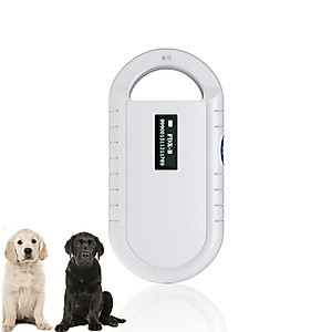 Portable Pet Reader with Backlight Screen, Pet Microchip Scanner Pet RFID Reader Animal Chip Reader for Dogs, FDX-B/ID64 Animal RFID Tag Reader