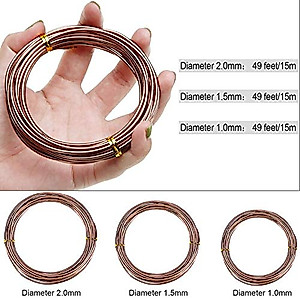 Pumbaa 9 Rolls Bonsai Wires Anodized Aluminum Bonsai Training Wire with 3 Sizes (1.0 Mm,1.5 Mm,2.0 Mm),Total 147 Feet - Black