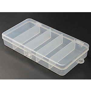 3 Pack 5 Grid Clear Plastic Fishing Tackle Accessory Box Container, Clear Tiny Fishing Lure Bait Hooks Storage Box for Jewelry Making Organizer (7.08 x 3.74 x 1.18inch)