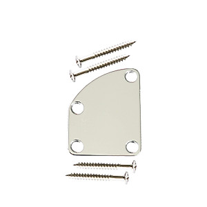 Metallor Electric Guitar Neck Plate Curved Cutaway Semi Round Neck Joint Back Mounting Plate 4 Holes with Screws Compatible with Stratocaster Telecaster Style Guitar Bass Parts Replacement