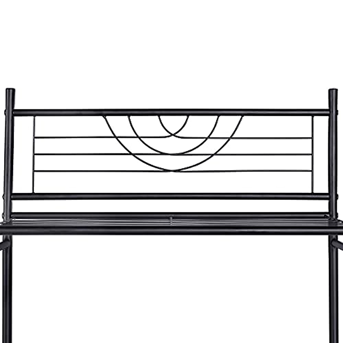 Kimzda 3-Tier Bathroom Over The Toilet Storage Rack Free Standing Metal Frame Shelf Organizer, with 4-Hooks, Black