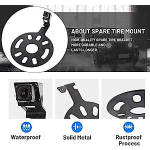 EWAY Backup Rear View Spare Tire Mount Camera for Jeep Wrangler 2007-2018 with 4.3" Anti-Glare Mirror LCD Monitor Reverse Camera with Removable Guideline