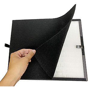 Nispira True HEPA Activated Carbon Air Filter Replacement Set Compatible with breathe Air Purifier A350 A375. Compared to Part BF25A 1 Pack