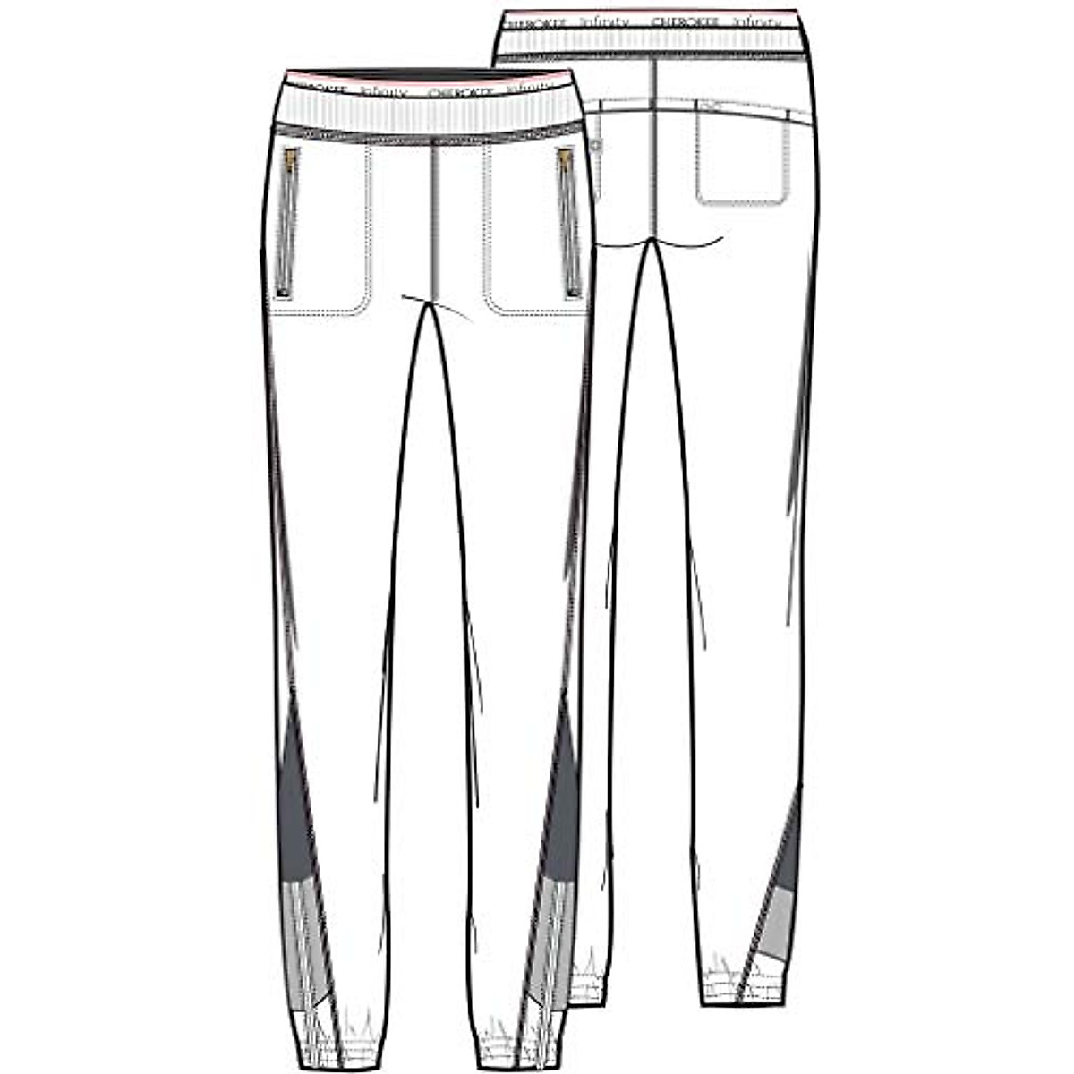 Cherokee Infinity Women Scrubs Pant Mid Rise Jogger Plus Size CK225AP, 3XL Petite, Heather Navy