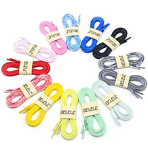 DELELE Flat Graffiti Shoe Laces: White Black Art Print Sneakers Shoelaces 2 Pair 47 inch